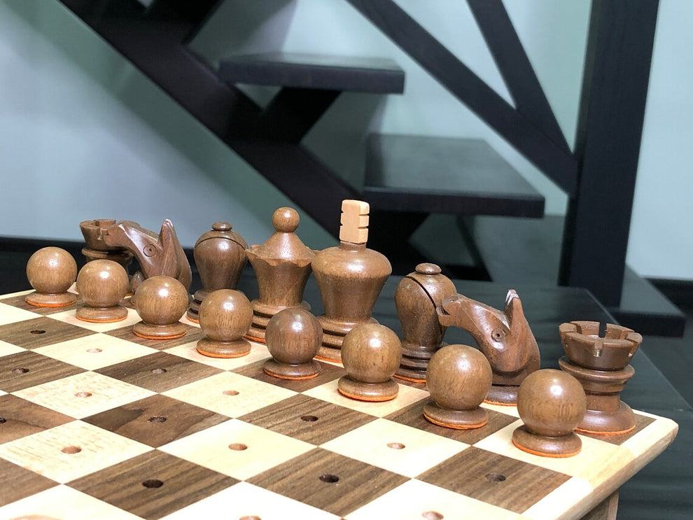 Exclusive mini Tal chess set reproduction – ERWoodLeather.Shop