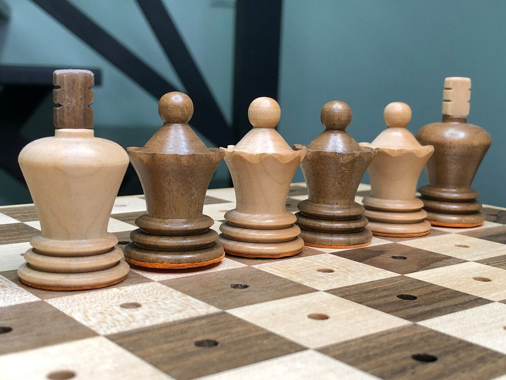 Exclusive mini Tal chess set reproduction – ERWoodLeather.Shop