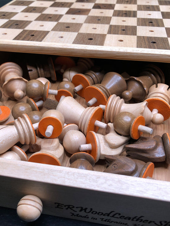 Exclusive mini Tal chess set reproduction – ERWoodLeather.Shop